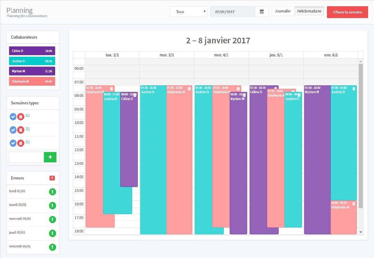 optiCrèche | Planning collaborateurs